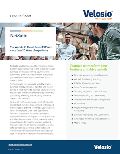 NetSuite ERP Software | Cloud Accounting Solutions | Velosio